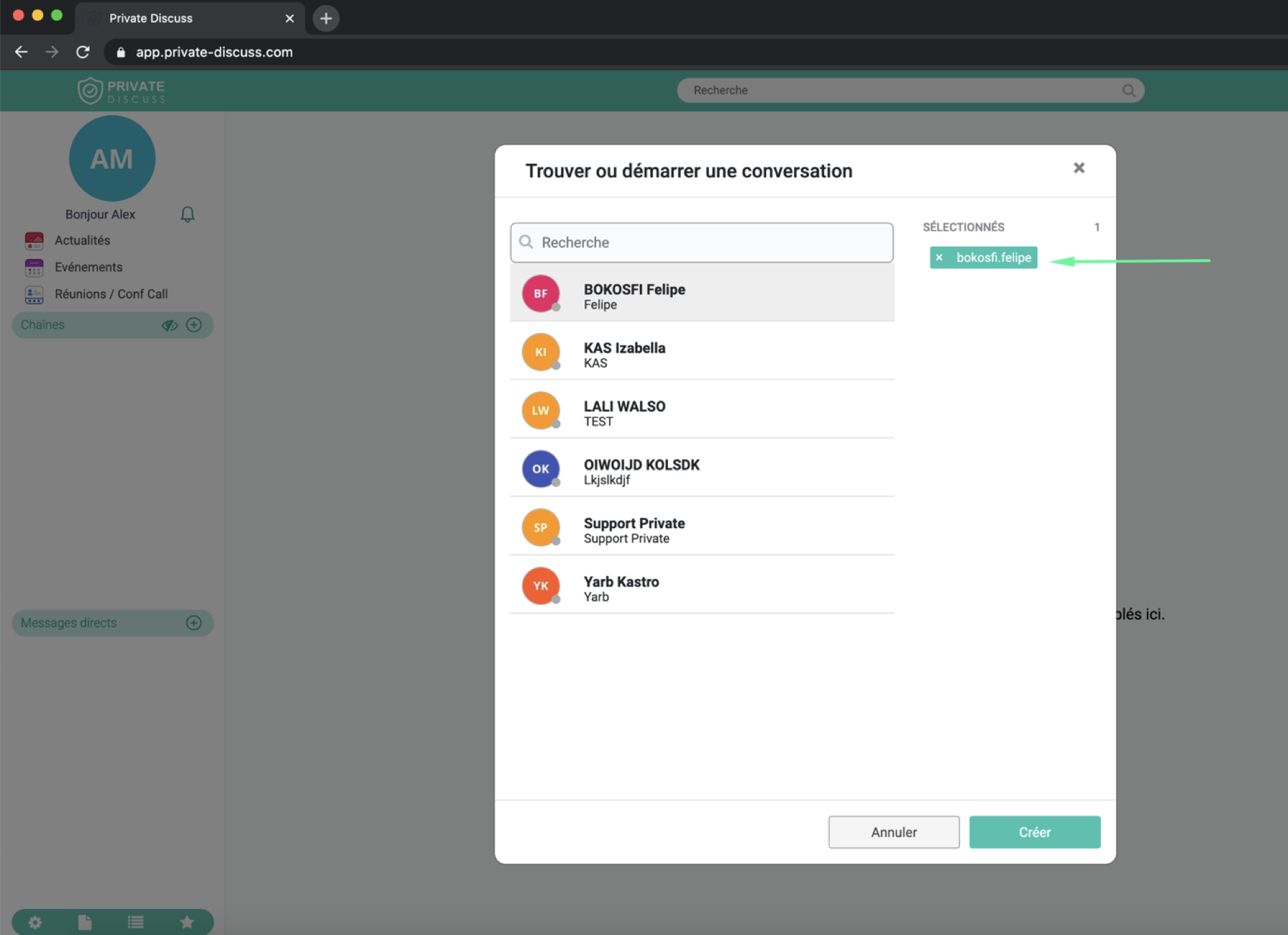 Send a message live | Private Discuss